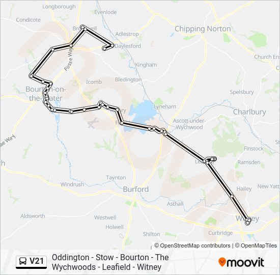 V21 Route: Schedules, Stops & Maps - Witney (Updated)