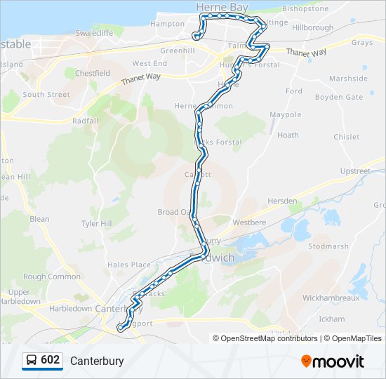 602 Route: Schedules, Stops & Maps - Canterbury (Updated)