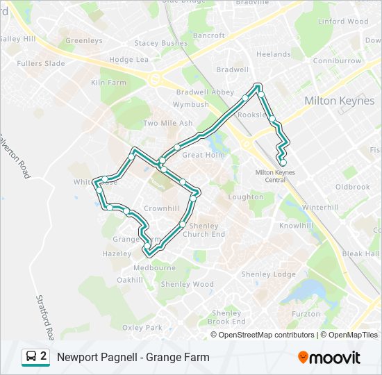 2 Route: Schedules, Stops & Maps - Central Milton Keynes (Updated)