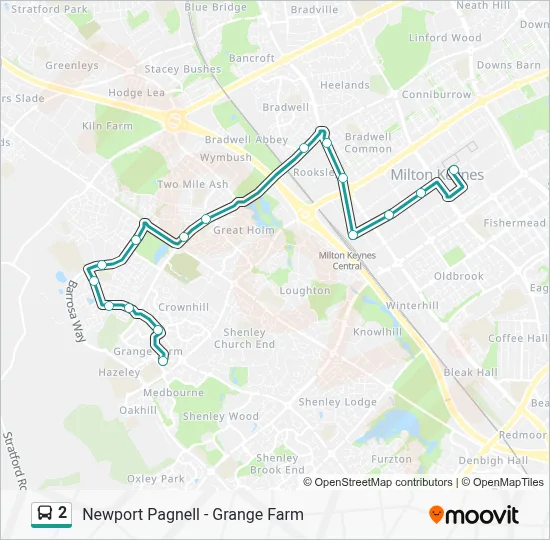 2 Route: Schedules, Stops & Maps - Central Milton Keynes (Updated)