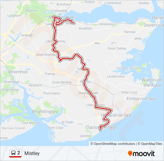 2 Route: Schedules, Stops & Maps - Mistley (Updated)