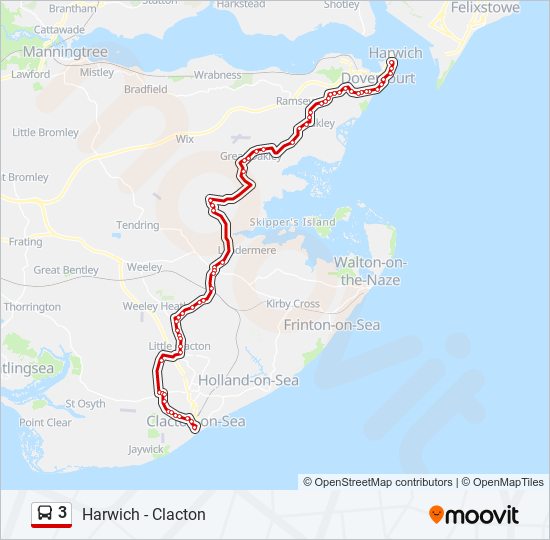 3 Route: Schedules, Stops & Maps - Clacton (Updated)