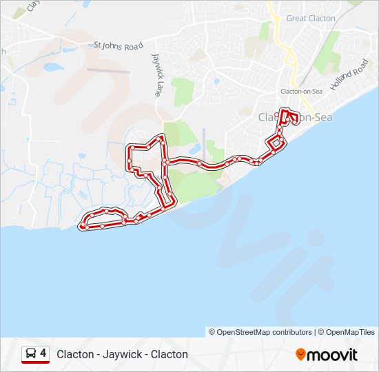4 Route: Schedules, Stops & Maps - Clacton (Updated)