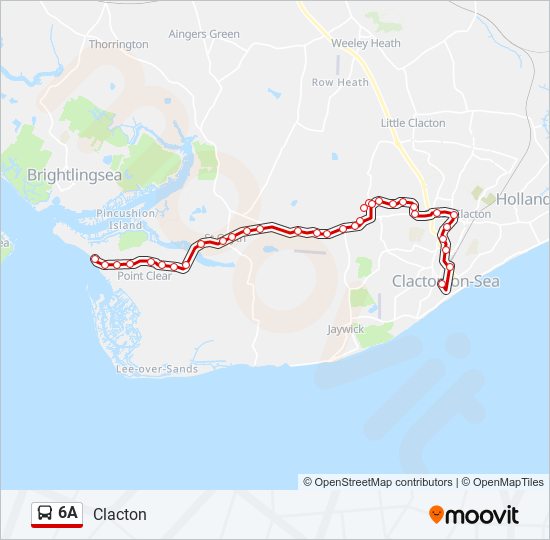 6a Route: Schedules, Stops & Maps - Clacton (Updated)