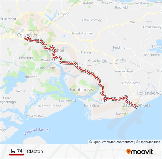 74 Route: Schedules, Stops & Maps - Clacton (Updated)