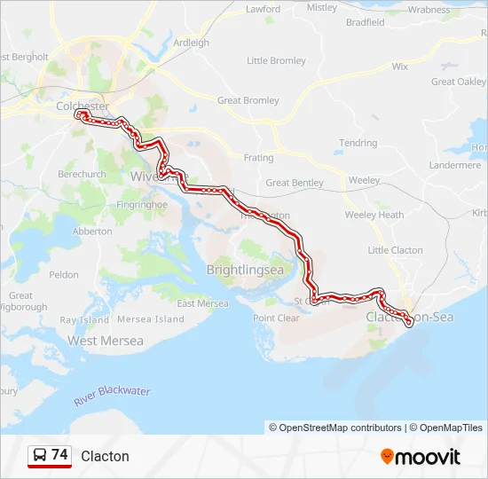 74 Route: Schedules, Stops & Maps - Clacton (Updated)