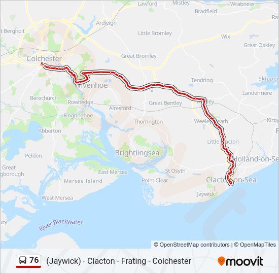 76 Route: Schedules, Stops & Maps - Clacton (Updated)