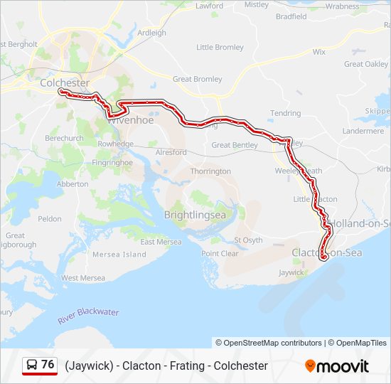76 Route: Schedules, Stops & Maps - Colchester City Centre (Updated)