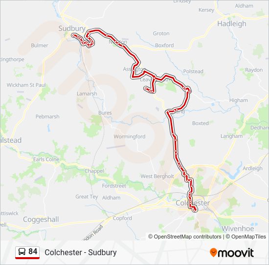 84 Route: Schedules, Stops & Maps - Colchester City Centre (Updated)