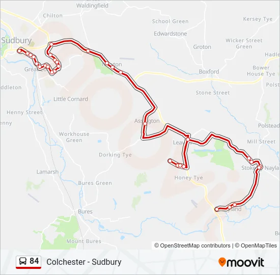 84 Route: Schedules, Stops & Maps - Nayland (Updated)