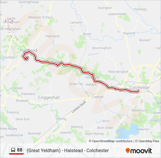 88 Route: Schedules, Stops & Maps - Colchester City Centre (Updated)