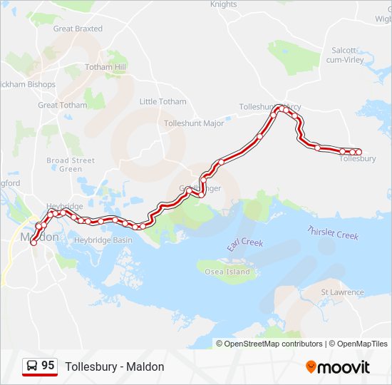95 Route: Schedules, Stops & Maps - Maldon Town Centre (Updated)
