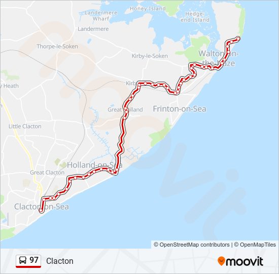 97 Route: Schedules, Stops & Maps - Clacton (Updated)