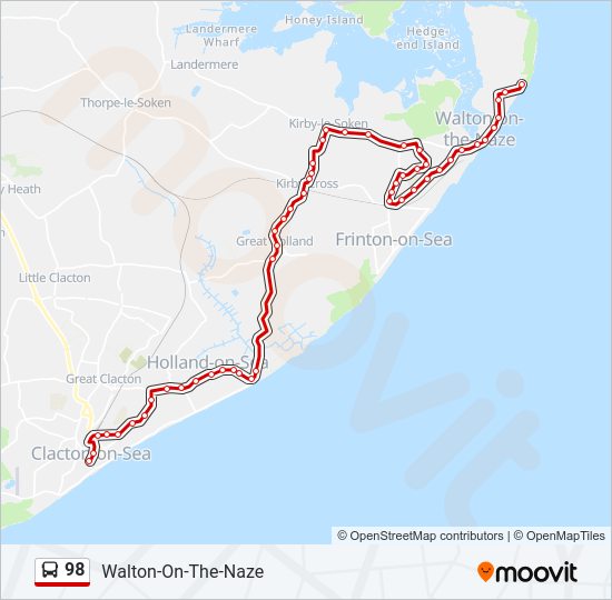 98 Route: Schedules, Stops & Maps - Walton-On-The-Naze (Updated)