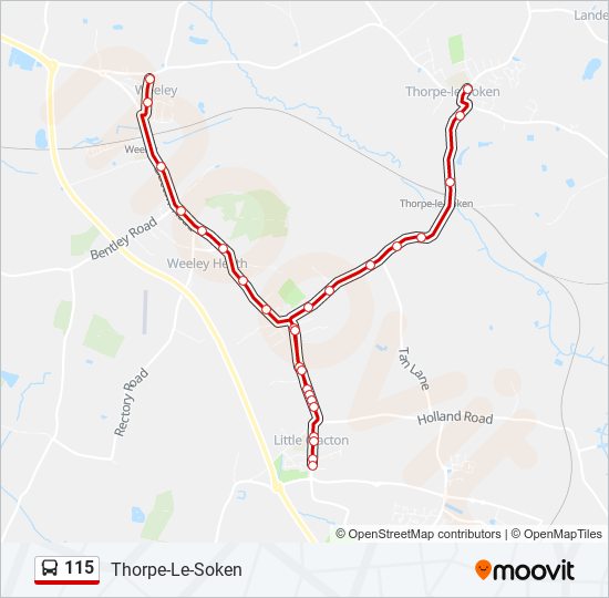 115 Route: Schedules, Stops & Maps - Thorpe-Le-Soken (Updated)