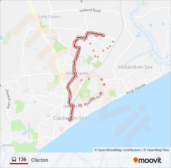 136 Route: Schedules, Stops & Maps - Clacton (Updated)