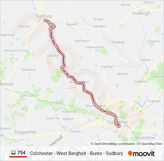 754 Route: Schedules, Stops & Maps - Colchester City Centre (Updated)