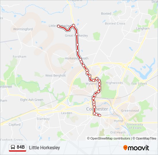 84B Route: Schedules, Stops & Maps - Little Horkesley (Updated)