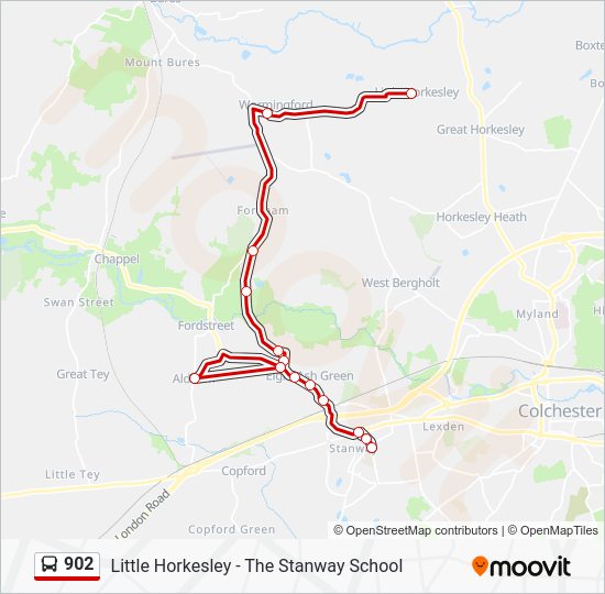 902 Route: Schedules, Stops & Maps - Stanway (Updated)