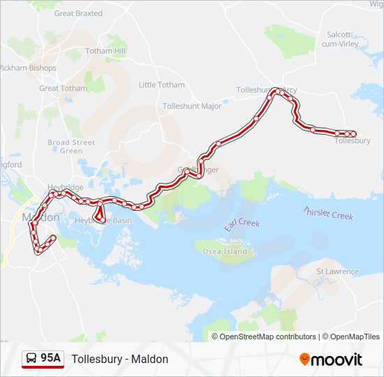 95A Route: Schedules, Stops & Maps - Maldon (Updated)