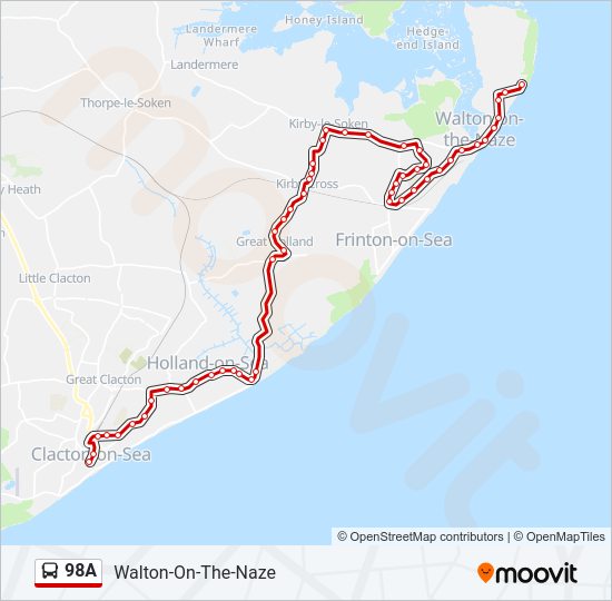 98a Route: Schedules, Stops & Maps - Walton-On-The-Naze (Updated)