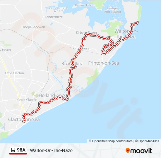 98A Route: Schedules, Stops & Maps - Walton-On-The-Naze (Updated)