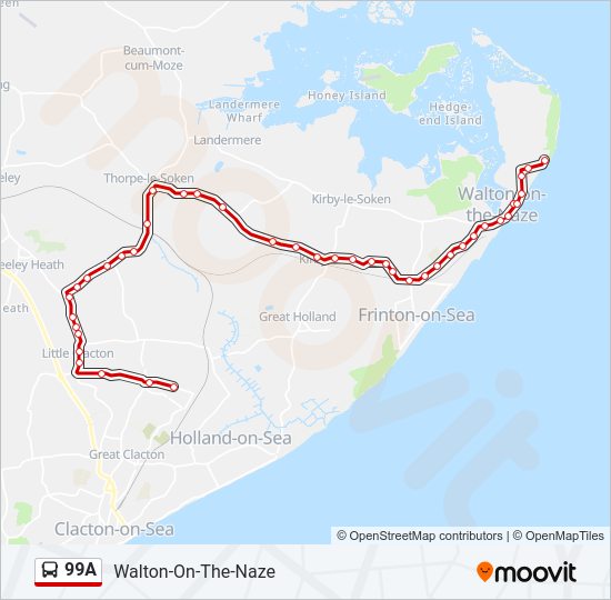 99a Route: Schedules, Stops & Maps - Walton-On-The-Naze (Updated)