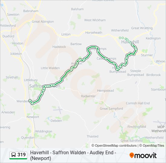 319 Route: Schedules, Stops & Maps - Audley End (Updated)