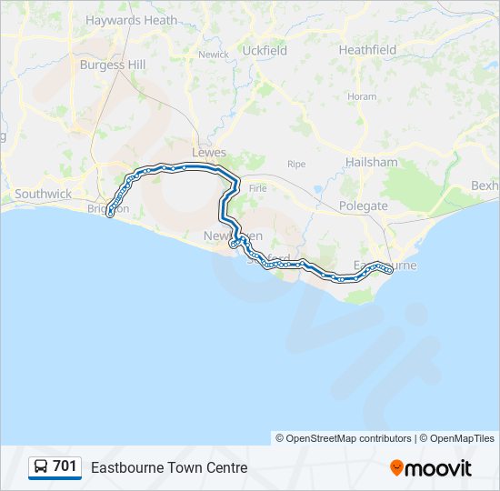 701 Route: Schedules, Stops & Maps - Eastbourne Town Centre (Updated)