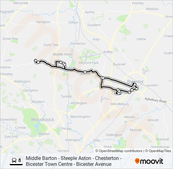 8 Route: Schedules, Stops & Maps - Middle Barton (Updated)