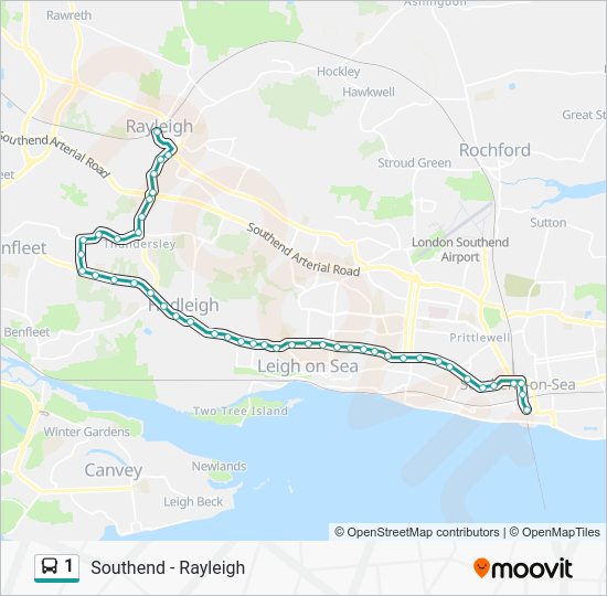1 Route: Schedules, Stops & Maps - Rayleigh (Updated)