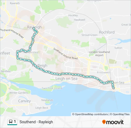 1 Route: Schedules, Stops & Maps - Rayleigh (Updated)