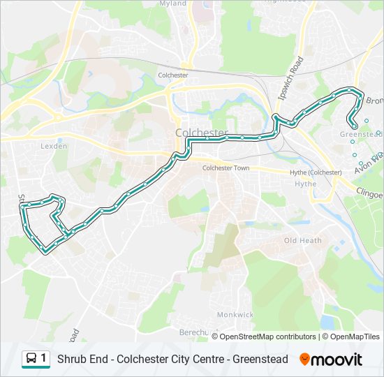 1 Route: Schedules, Stops & Maps - Greenstead (Updated)