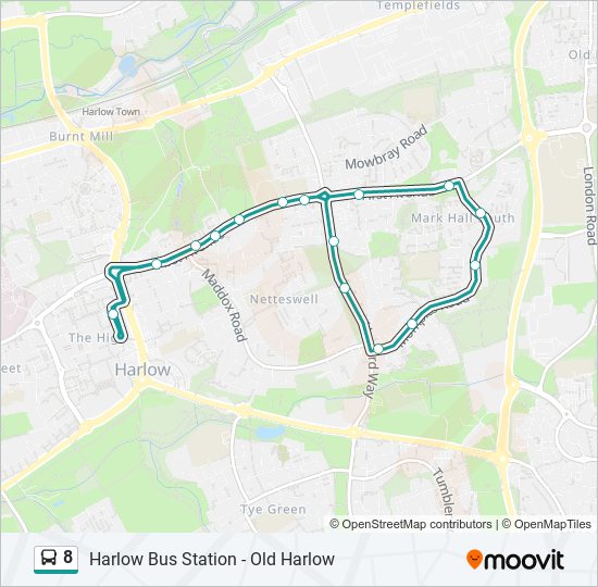8 Route: Schedules, Stops & Maps - Harlow Town Centre (Updated)