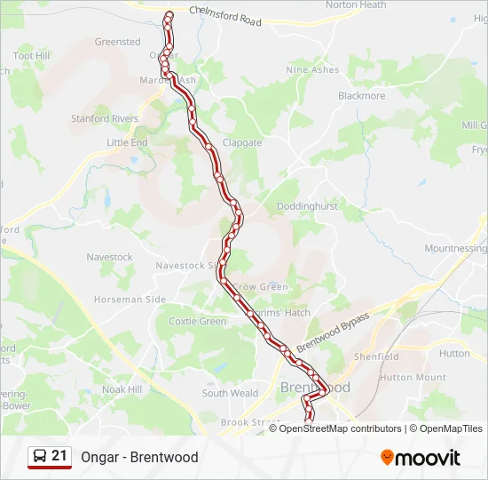 21 Route: Schedules, Stops & Maps - Brentwood (Updated)
