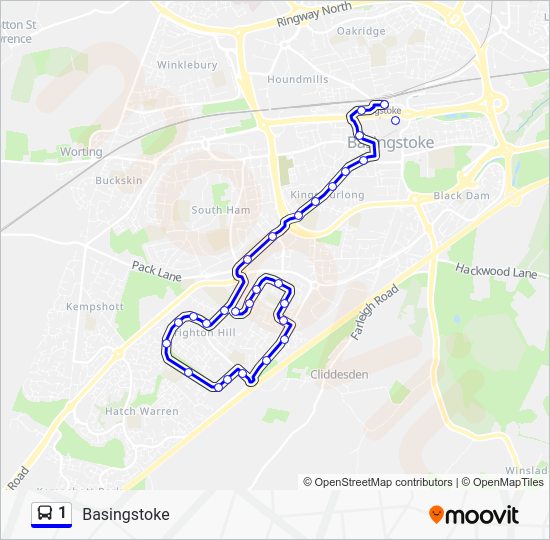 1 Route: Schedules, Stops & Maps - Basingstoke (Updated)
