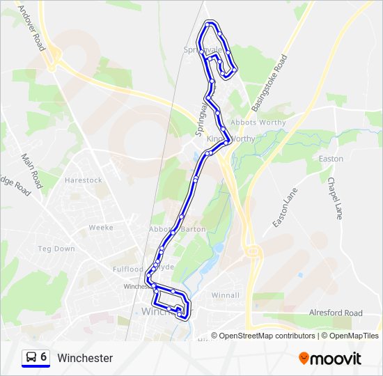 6 Route: Schedules, Stops & Maps - Winchester (Updated)