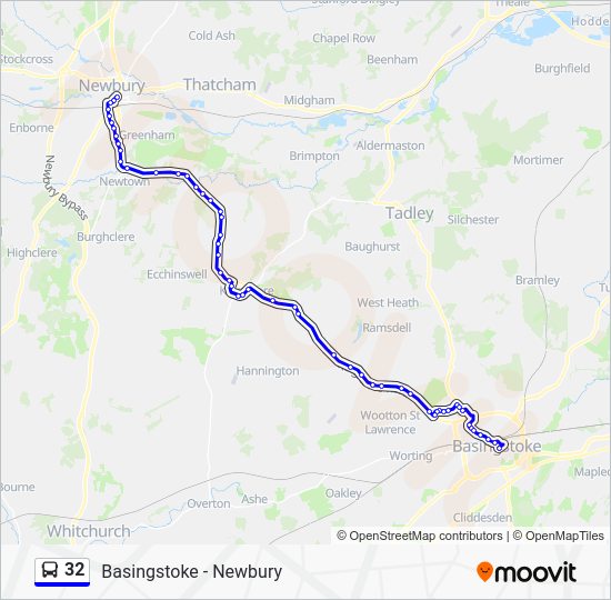 32 Route: Schedules, Stops & Maps - Basingstoke (Updated)