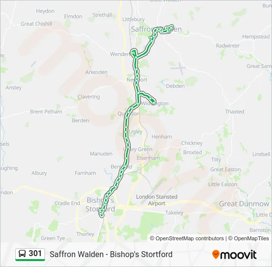 301 Route: Schedules, Stops & Maps - Bishops Stortford (Updated)