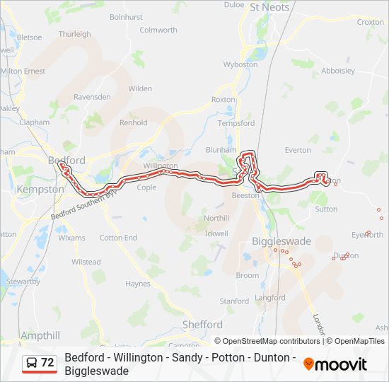 72 Route: Schedules, Stops & Maps - Bedford (Updated)