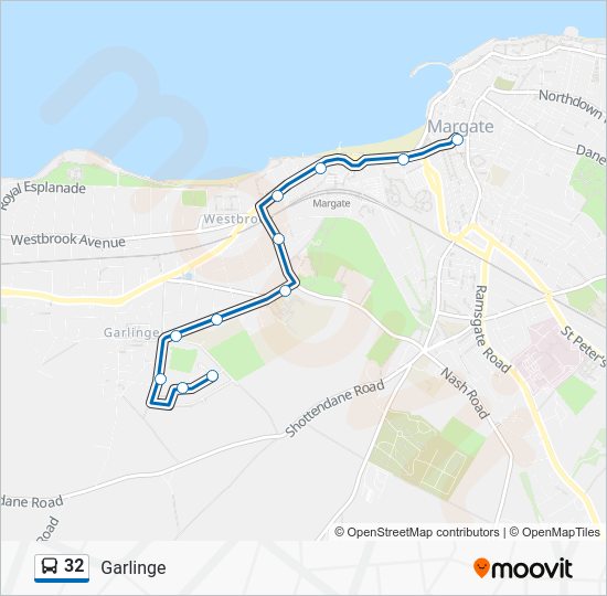 32 Route: Schedules, Stops & Maps - Garlinge (Updated)