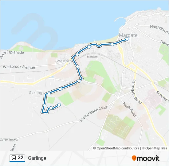 32 Route: Schedules, Stops & Maps - Garlinge (Updated)