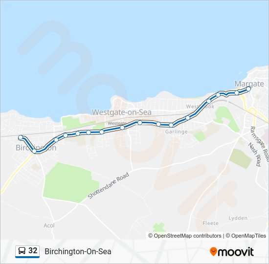 32 Route: Schedules, Stops & Maps - Birchington-On-Sea (Updated)