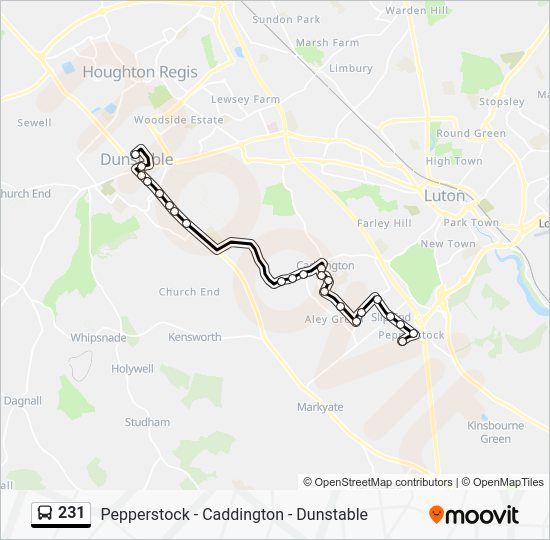 231 Route: Schedules, Stops & Maps - Dunstable (Updated)