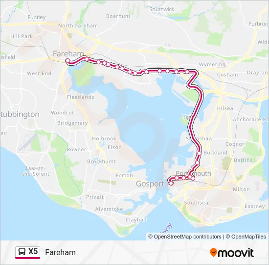 X5 Route: Schedules, Stops & Maps - Fareham (Updated)