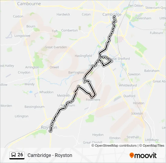 26 Route: Schedules, Stops & Maps - Royston (Updated)