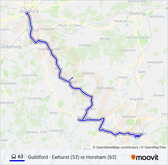 63 Route: Schedules, Stops & Maps - Guildford (Updated)