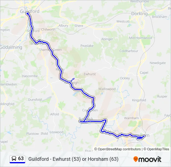 63 Route: Schedules, Stops & Maps - Guildford (Updated)