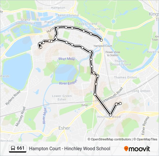 661 Route: Schedules, Stops & Maps - Hinchley Wood (Updated)