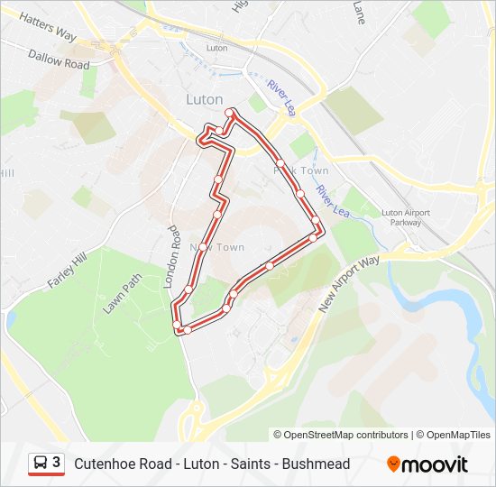 3 Route: Schedules, Stops & Maps - Luton Town Centre (Updated)